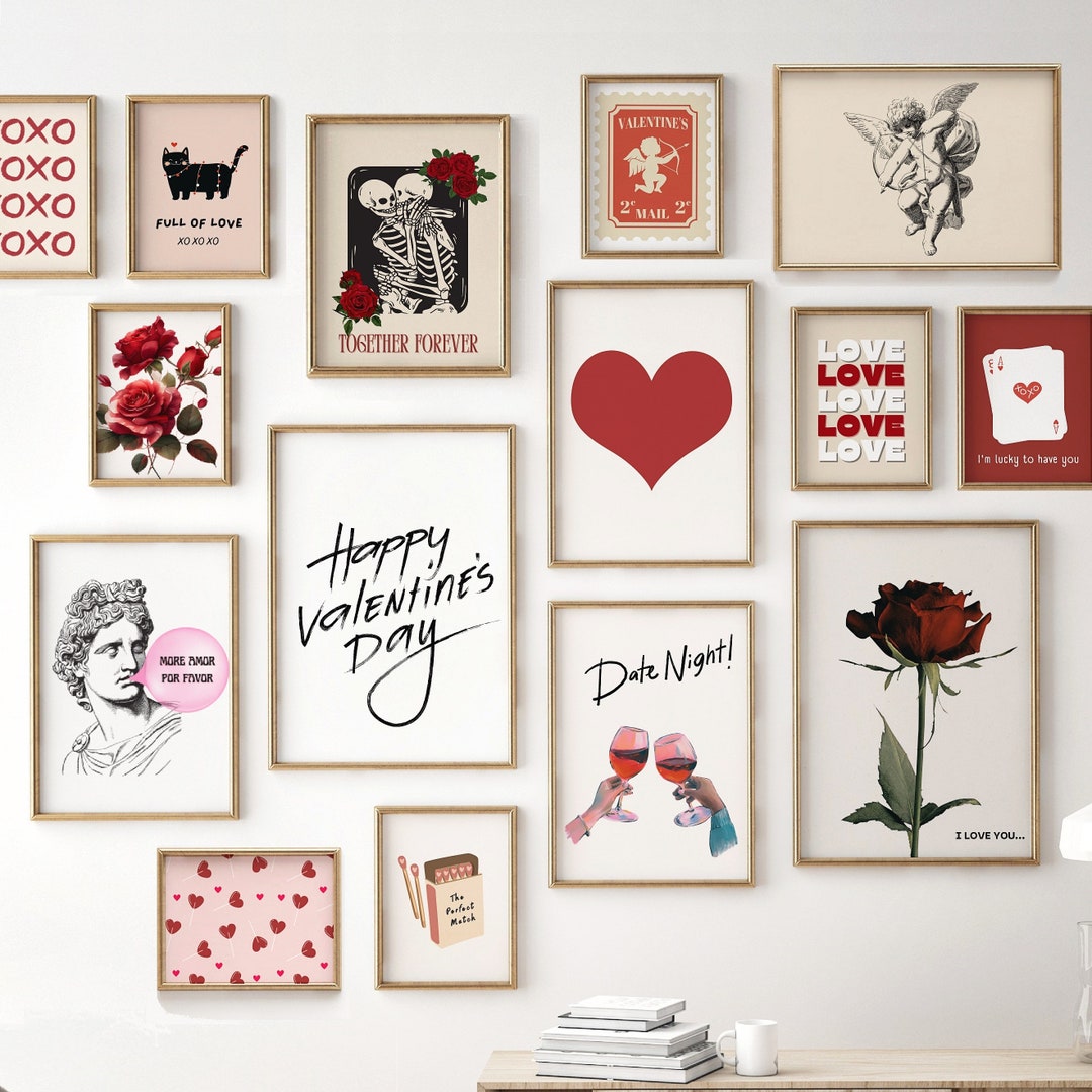 20 Prints, Valentines Day Wall Art Printables, Valentine Day Prints ...