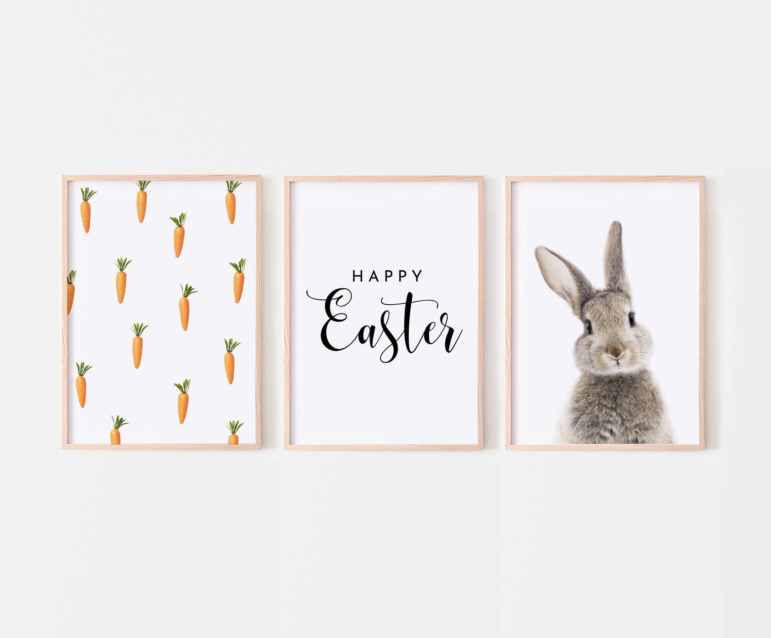 Easter Printable Set of 3 Prints, Easter Bunny Digital Posters, Happy ...