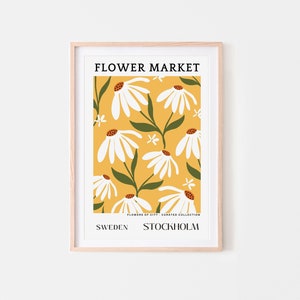 Flower Market Prints, Set of 6 Prints, Abstract Floral Gallery Wall Art ...