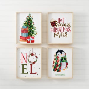 80 Christmas Digital Prints, Holiday Gallery Wall Set, Festive Wall ...