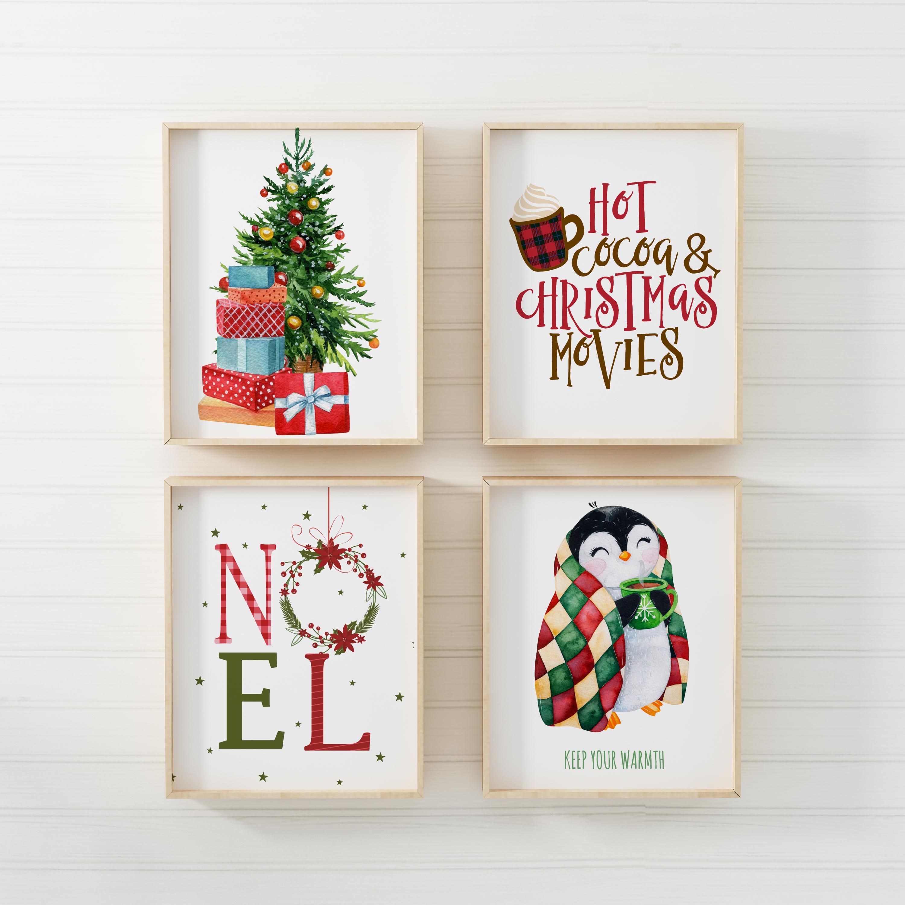 80 Christmas Digital Prints, Holiday Gallery Wall Set, Festive Wall ...