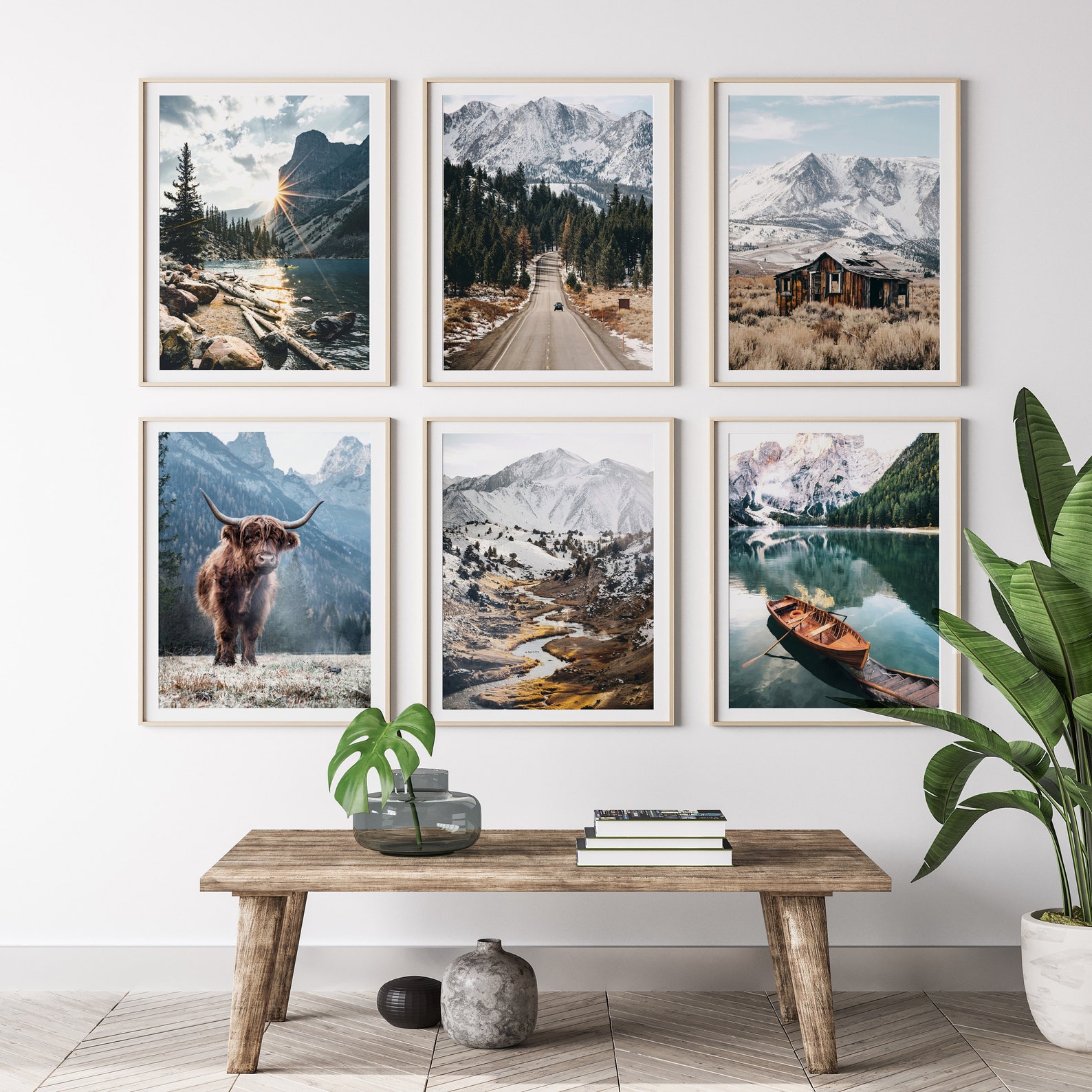 Nature Gallery Wall Set of 6 Prints Rustic Landscape Wall - Etsy