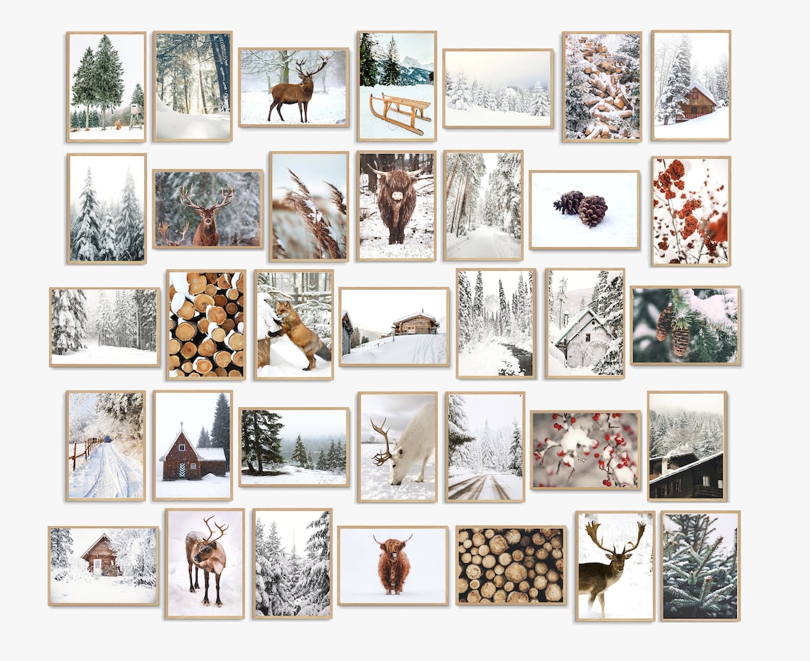 35 Winter Prints Christmas Printables Holiday Decor Posters - Etsy