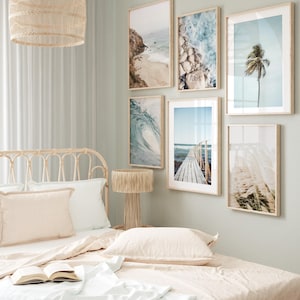 Coastal 100 Prints, Pastel Beach Gallery Wall Set, Boho Coastal ...