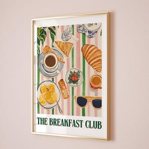Breakfast Club Wall Art Print, Modern Trending Kitchen Poster, Pink ...