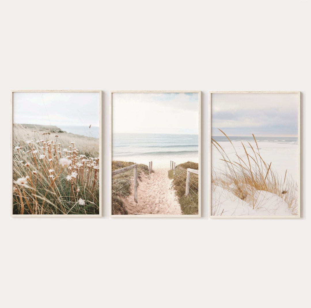 Downloadable Neutral Coastal Prints Set of 3, Boho Beach Gallery Wall ...