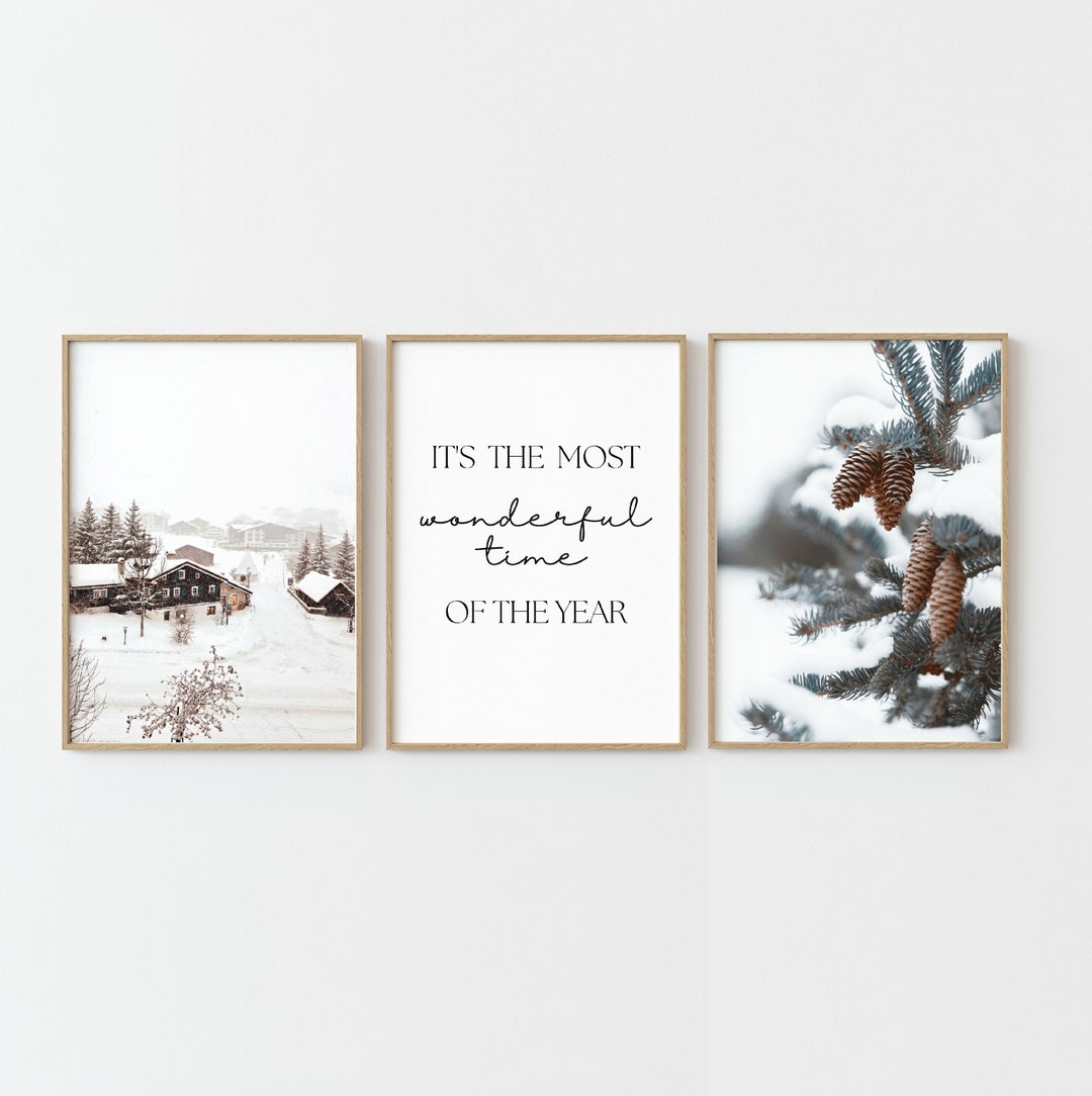Winter Holiday Prints Set of 3, Winter Wonderland Printables, Christmas ...