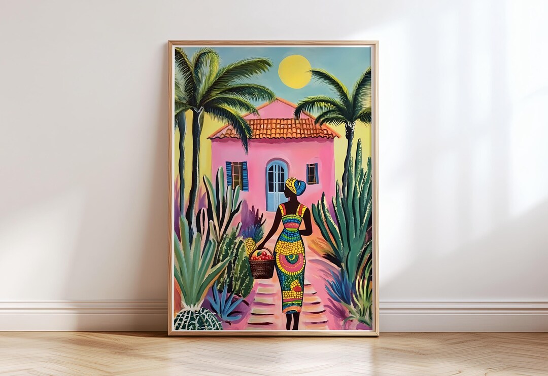 Colorful Afrocentric Art Print, African American Woman Poster ...