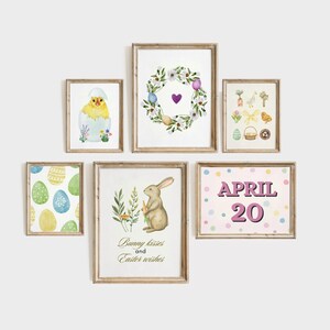 30 Easter Wall Art Prints, Spring Gallery Wall Set, Easter Egg Bunny ...