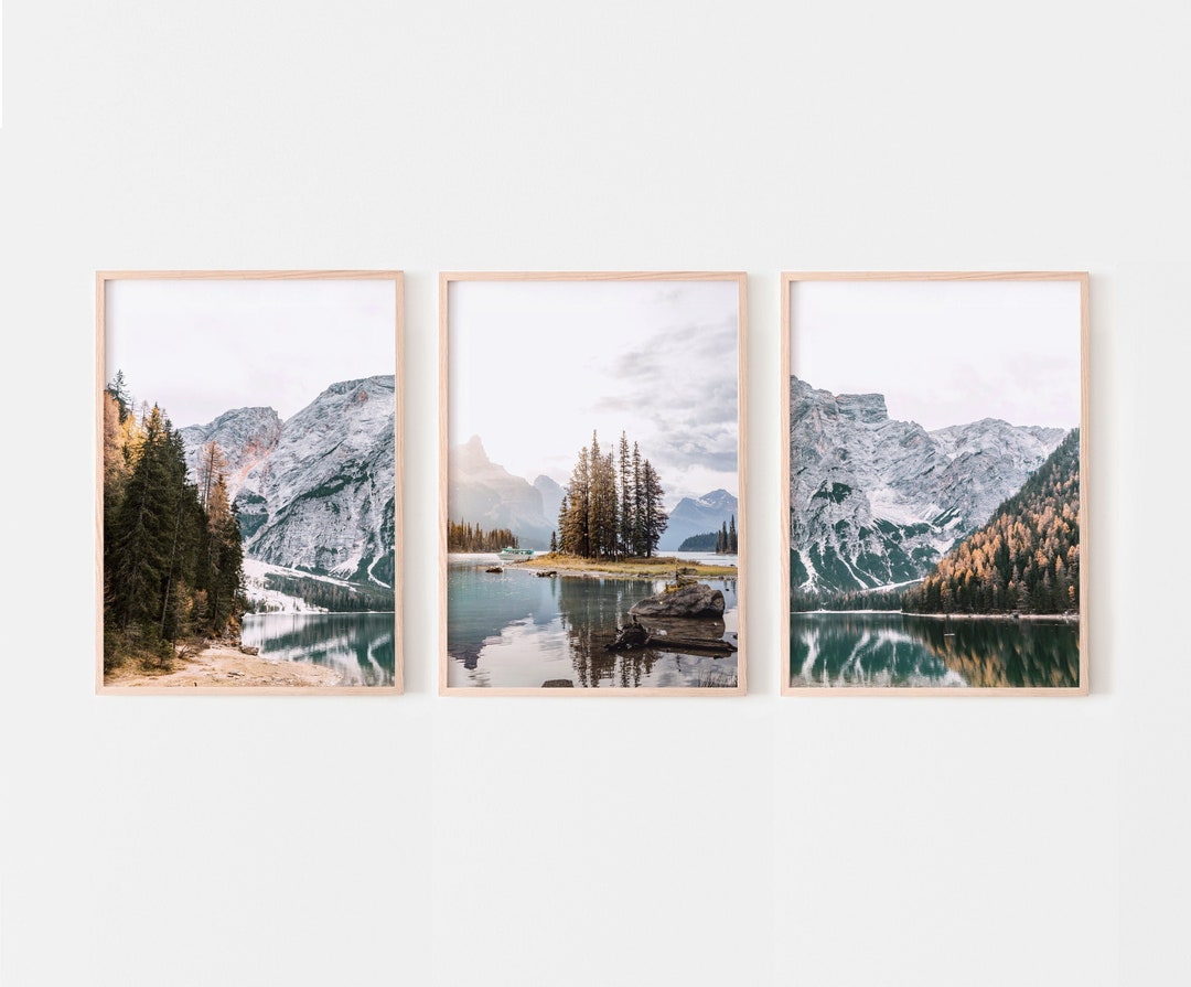 Lake Landscape Prints Set, Gallery Set of 3 Prints, Canada Triptych ...