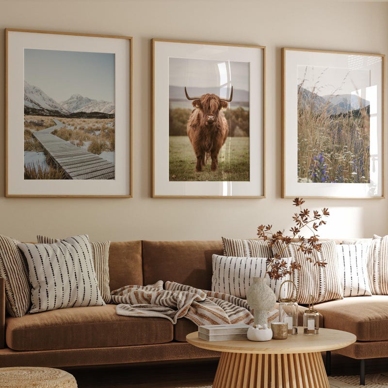 Highland Cow Art 3 Piece - Etsy