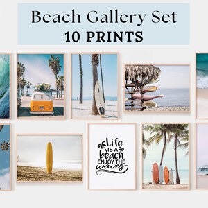 Beach Prints Set of 10, Beach Gallery Wall Prints, Surf Photo Posters ...