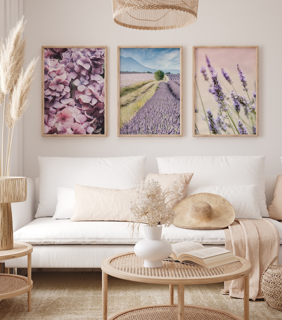 Purple Gallery Wall Prints Purple Floral Prints Set of 6 - Etsy