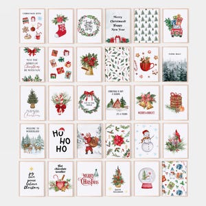80 Christmas Digital Prints, Holiday Gallery Wall Set, Festive Wall ...