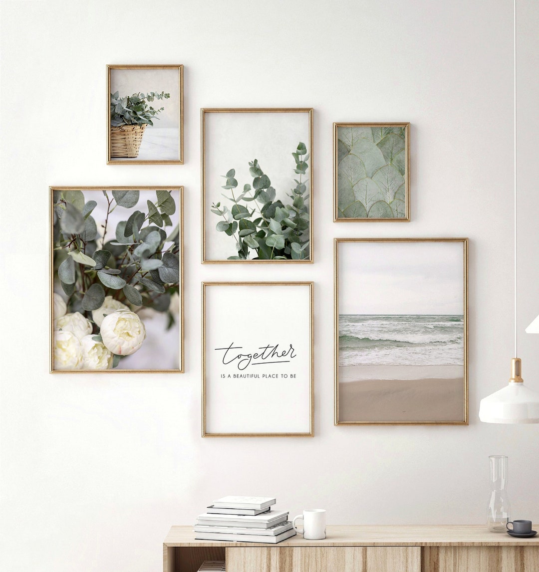 Sage Green Botanical Prints Set of 6, Eucalyptus Gallery Wall Set, Boho ...