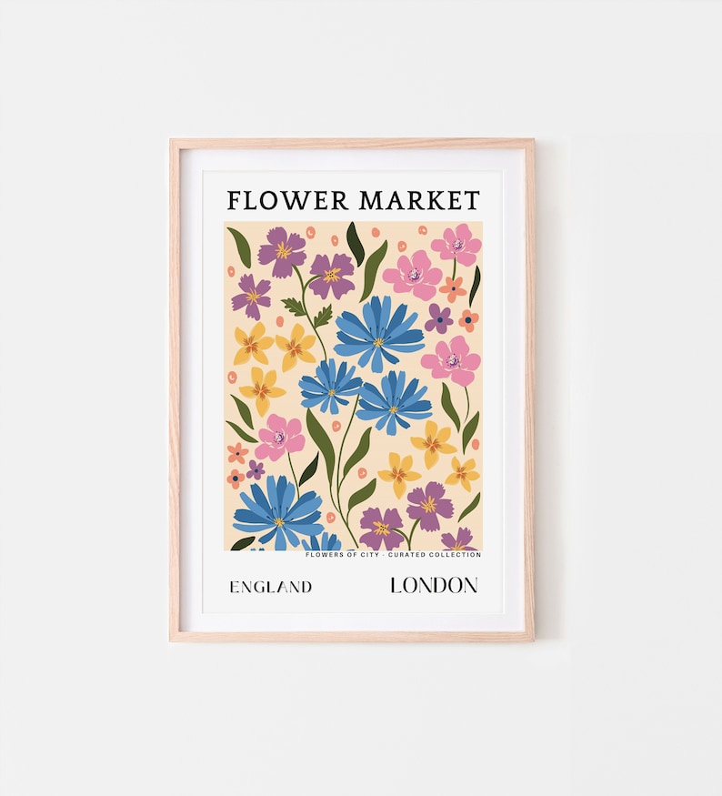 Flower Market Prints Set of 6 Prints Abstract Floral Gallery - Etsy