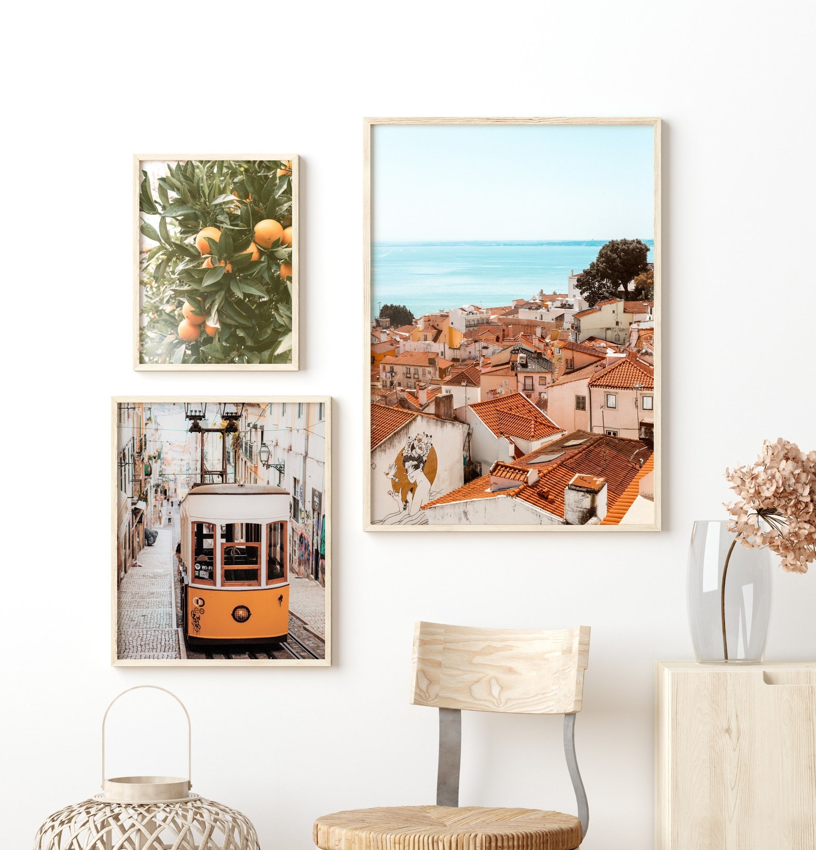 Portugal Prints Set of 3 Lisbon Cityscape Wall Art Portugal | Etsy