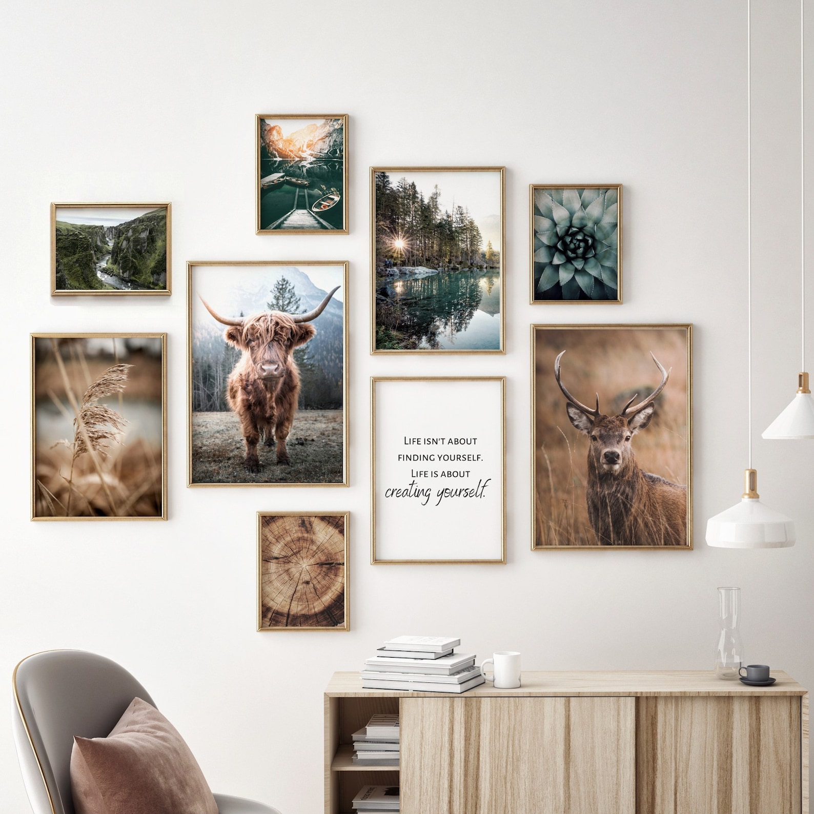 15 Prints, Nature Gallery Wall Set, Lake Nature Prints, Forest ...