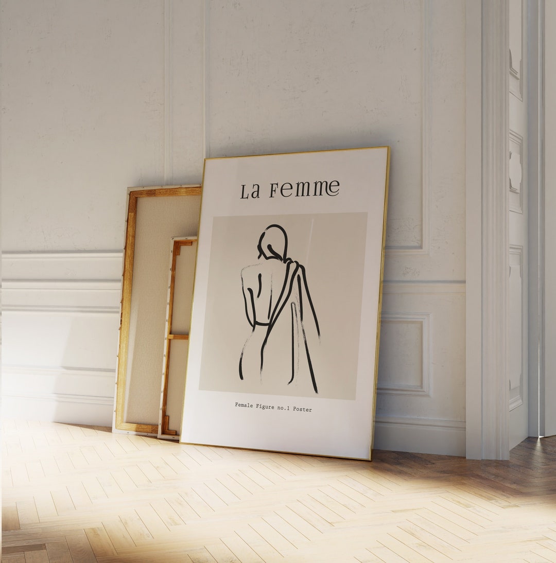 La Femme Line Art Print, Boho Neutral Female Illustration, Printable ...