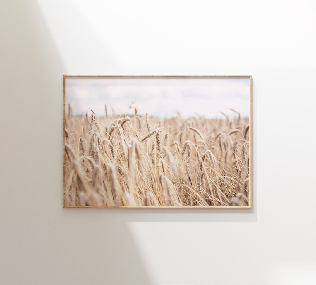 Wheat Field Digital Print, Boho Neutral Grass Poster, Printable Wall ...