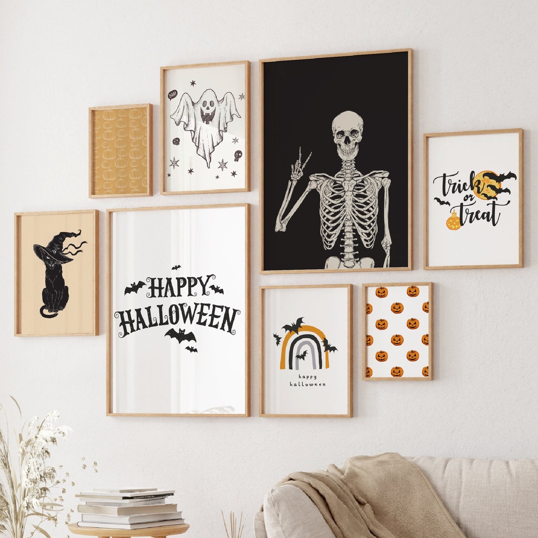 Halloween Prints Set of 10, Halloween Gallery Wall Set, Spooky Prints ...
