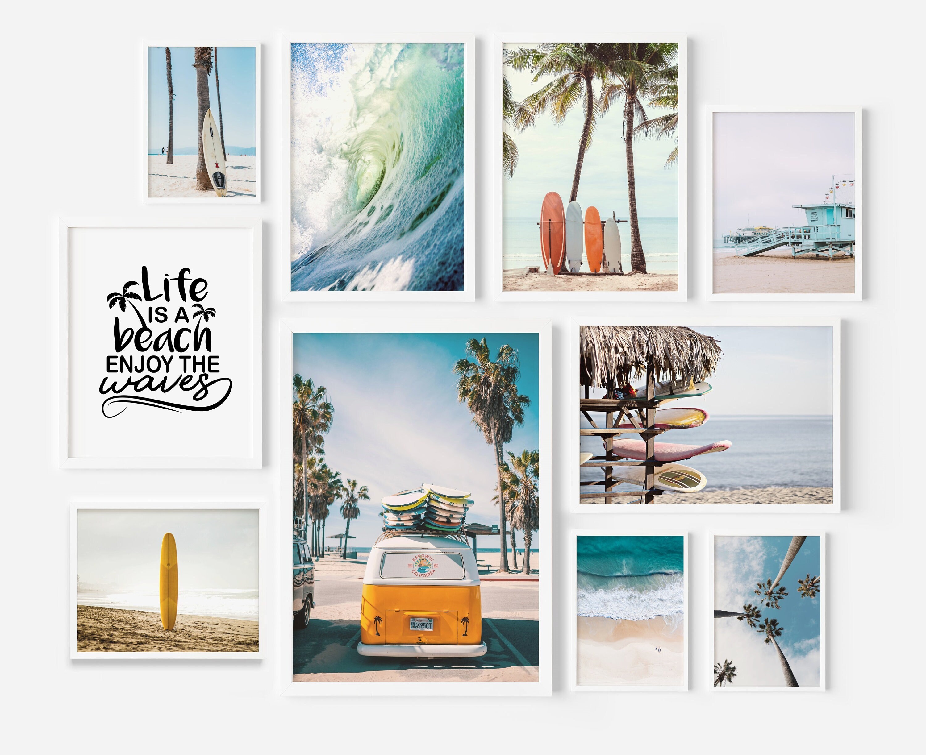 Beach Prints Set of 10 Beach Gallery Wall Prints Surf Photo - Etsy
