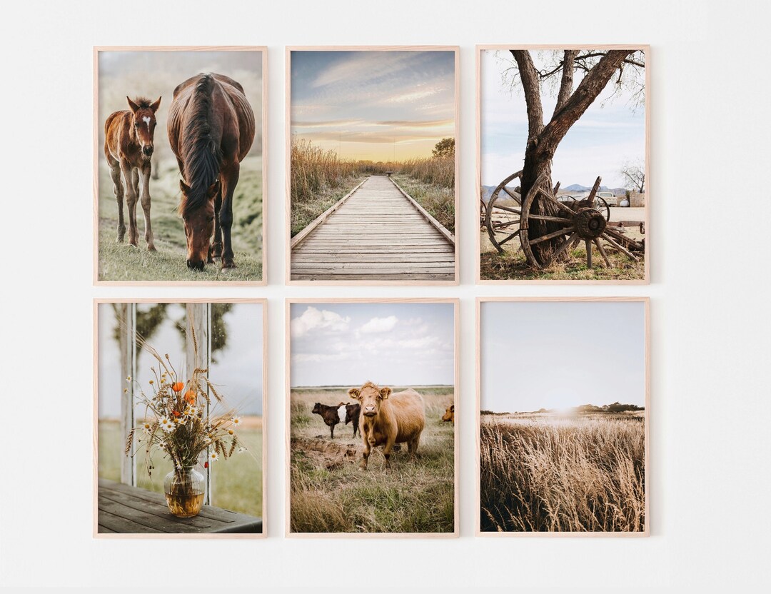 Rustic Printable Gallery Wall Set of 6 Prints Farm Landscape - Etsy