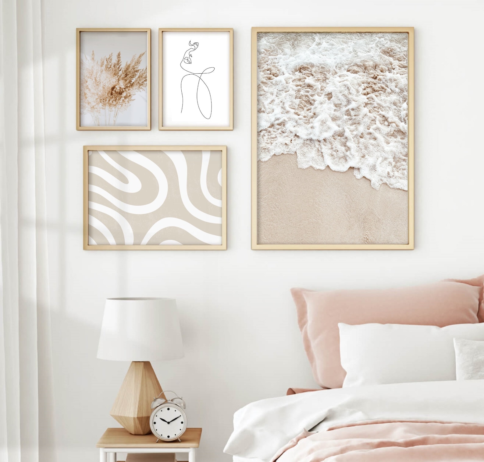 Neutral Gallery Wall Set of 9 Prints, Boho Modern Gallery Prints, Boho ...