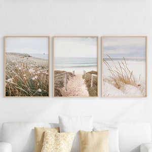 Downloadable Neutral Coastal Prints Set of 3, Boho Beach Gallery Wall ...