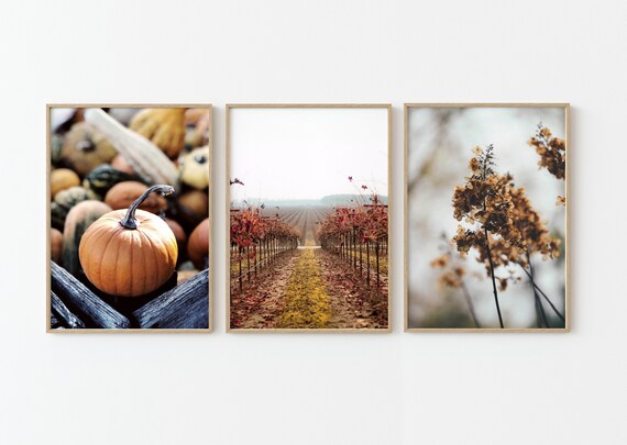 Fall Prints Set of 3 Digital Download Autumn Landscape - Etsy