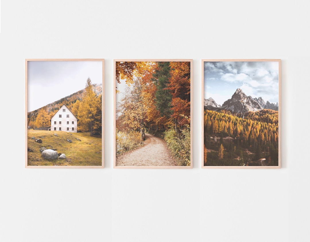 Fall Landscape Set of 3 Prints, Autumn Nature Posters, Fall Forest ...