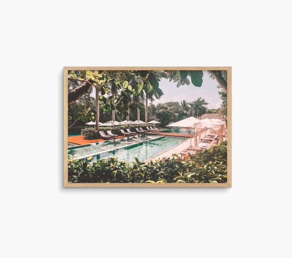 Boho Pool Print Bohemian Poolside Photography Summer Beach - Etsy