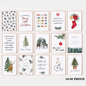 30 Prints, Christmas Wall Art, Digital Download, Winter Gallery Wall ...