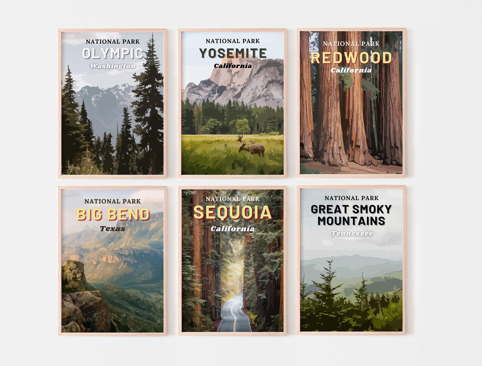 18 Prints National Park Posters National Park Illustration - Etsy