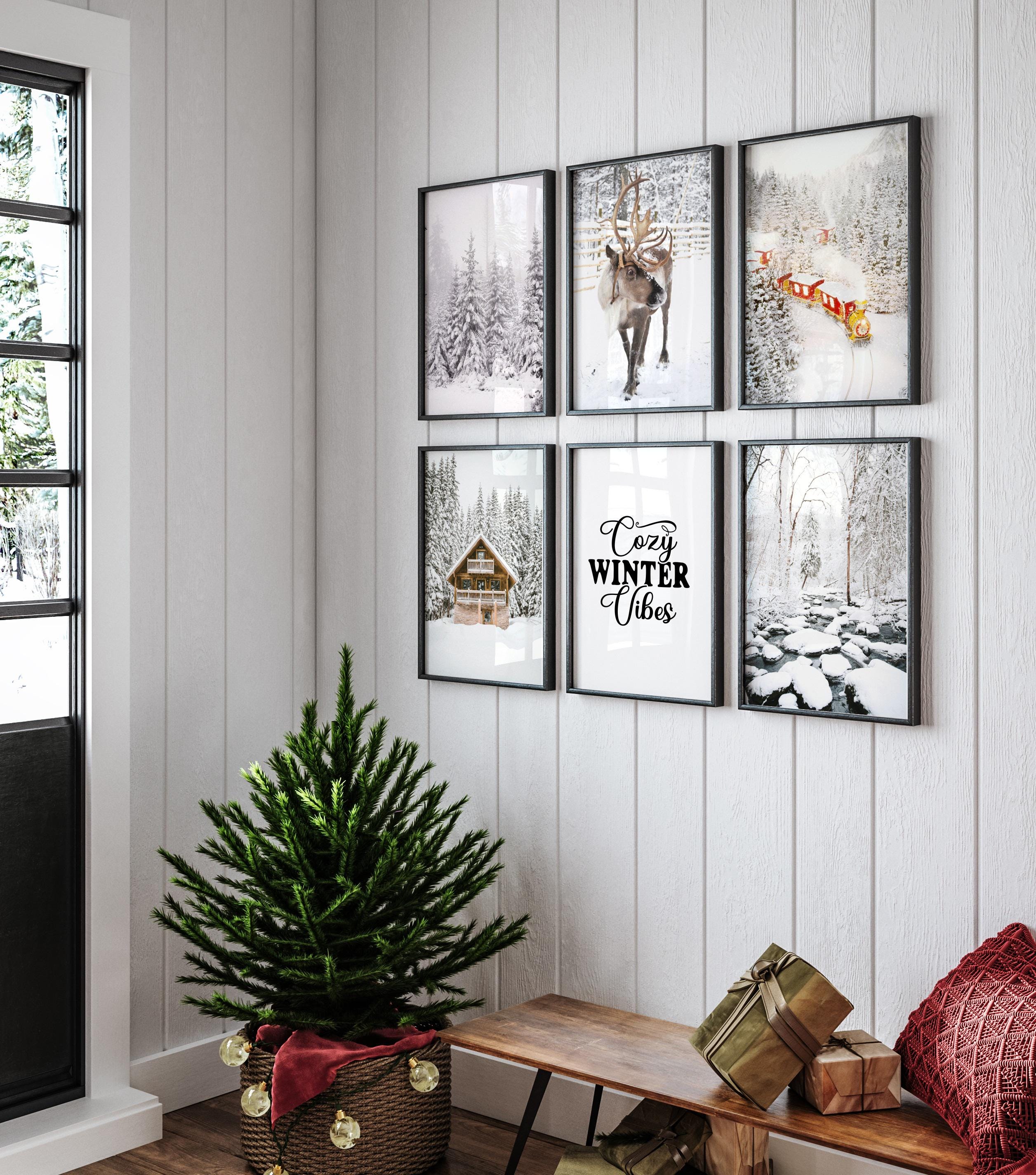 Winter Holiday Gallery Prints Set of 6, Nordic Winter Digital Prints ...