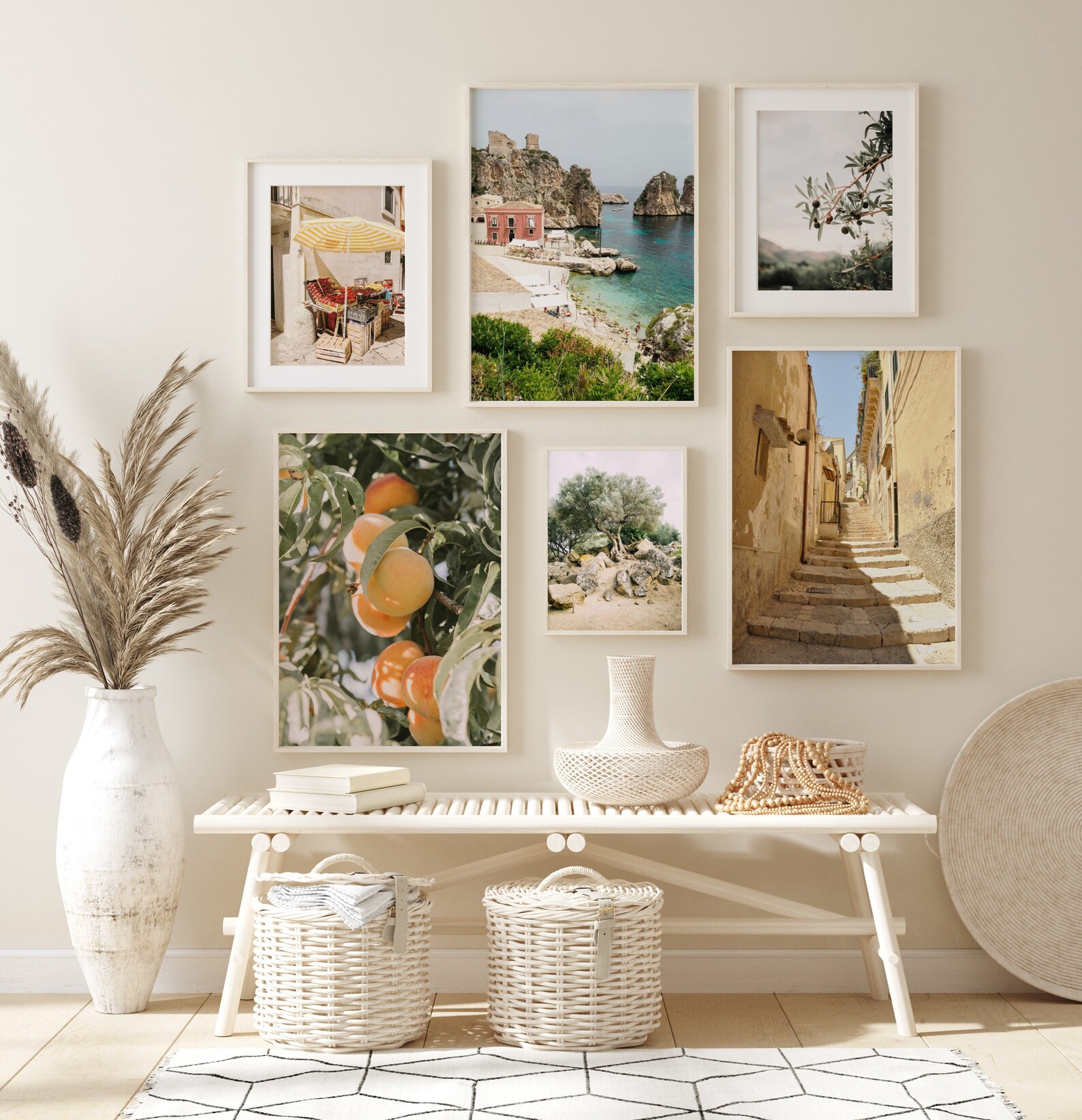 Italy Gallery Wall, Sicily Prints Set of 6, Italy Wall Art ...