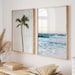 Palm Tree\ Ocean Prints Set of 2, Tropical Coastal Prints, Boho Blue ...