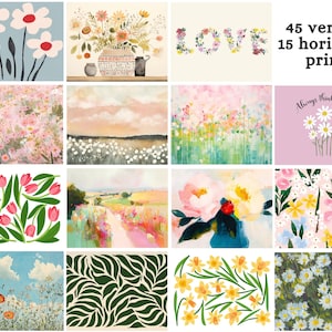 Flower Wall Art Prints, Colorful Floral Gallery Set, Modern Wildflowers ...