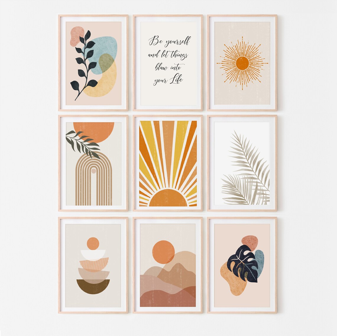 Abstract Gallery Wall Set of 9 Prints Modern Mid Century - Etsy