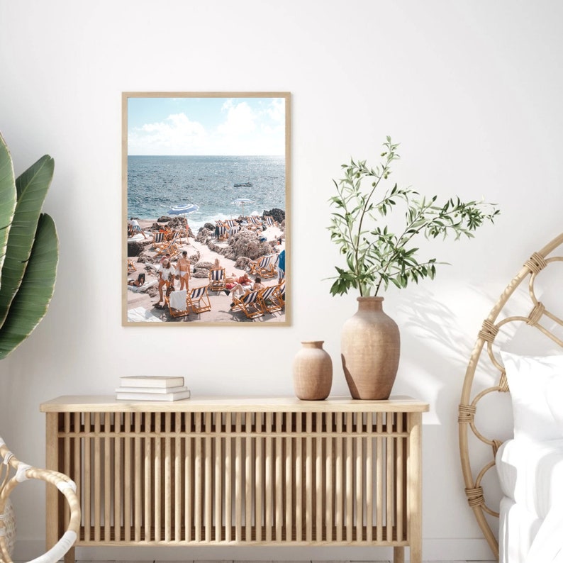 Capri Beach Print Italy Wall Art Amalfi Coast Print Coastal - Etsy