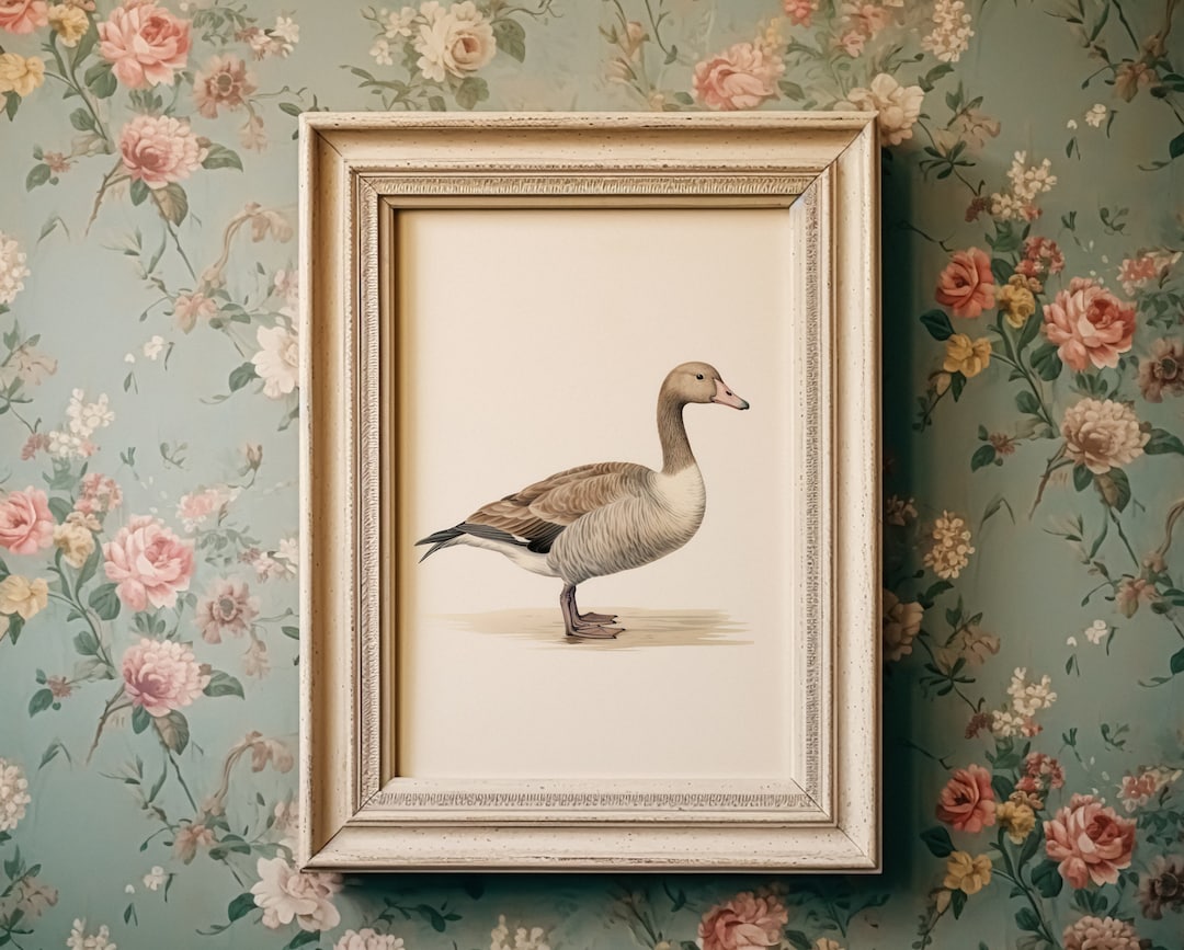Vintage Duck Print, Duck Painting, Vintage Farmhouse Bird Artwork ...