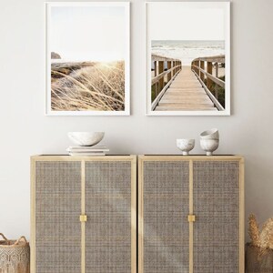 Printable Boho Coastal Prints Set of 2, Neutral Beach Room Wall Art ...