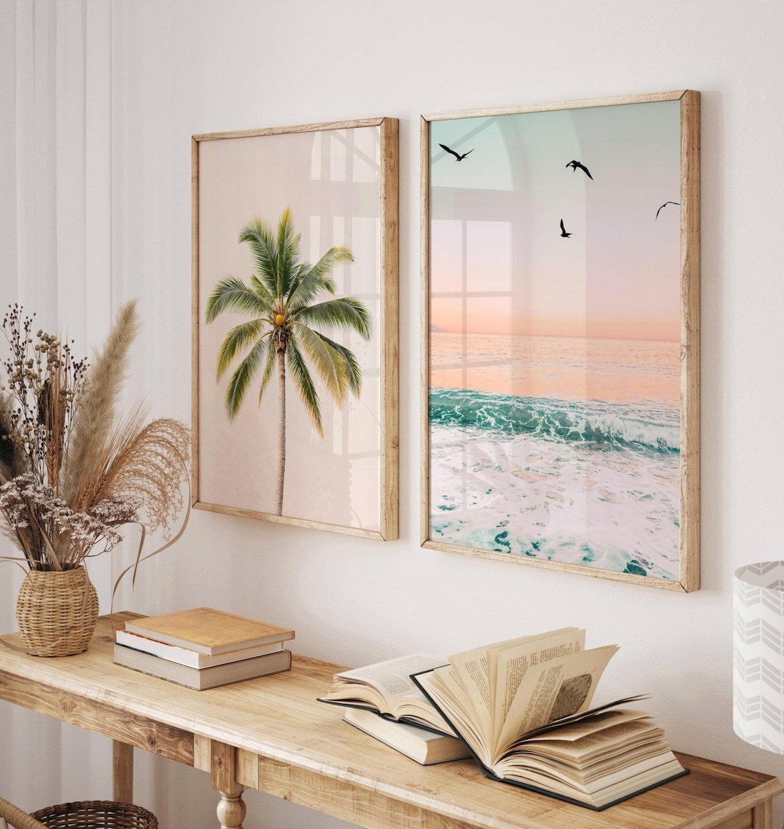 Downloadable Beach Print Photos, Ocean Prints Set of 2, Tropical Palm ...