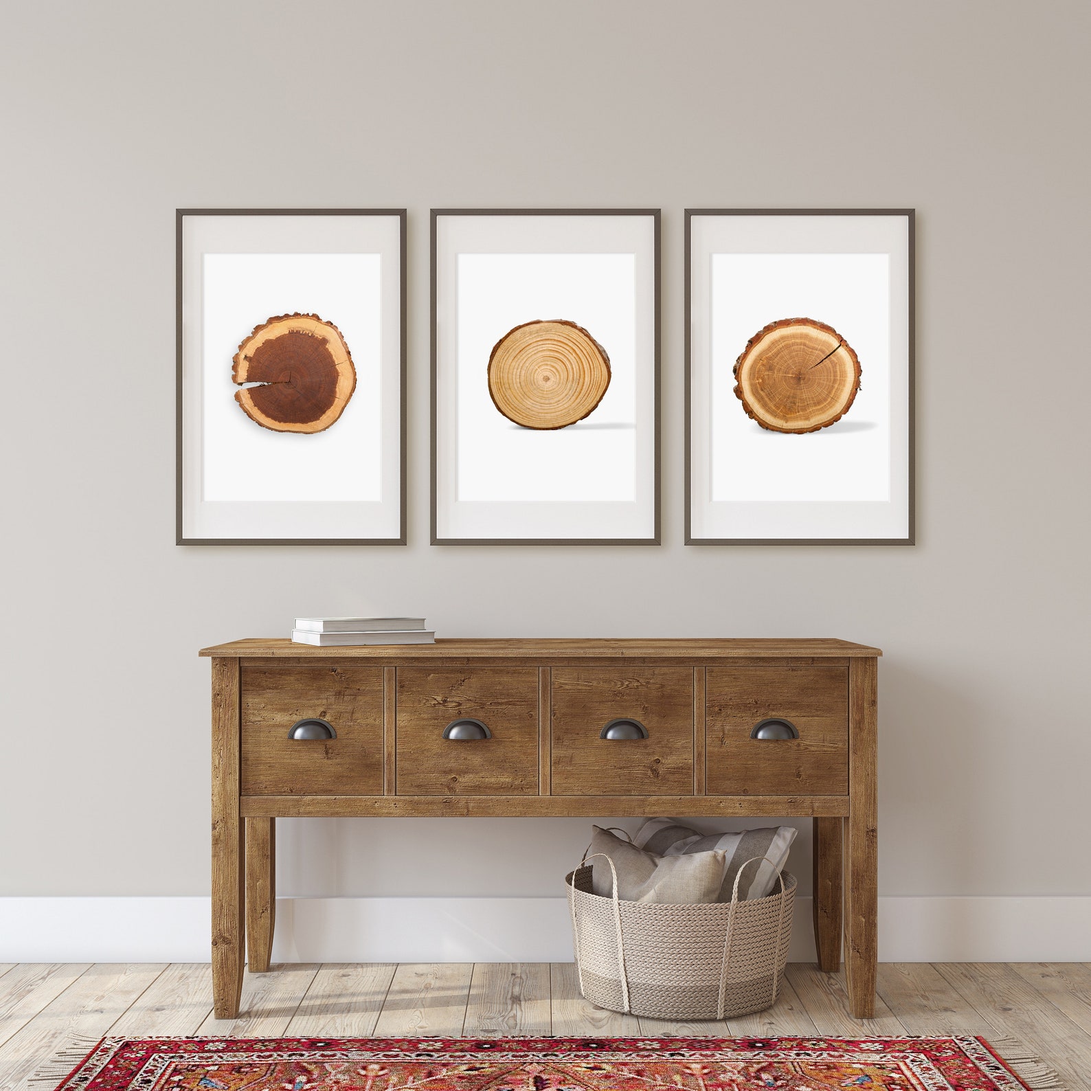 Tree Rings Wall Art Set of 3 Prints Digital Files Tree Log | Etsy