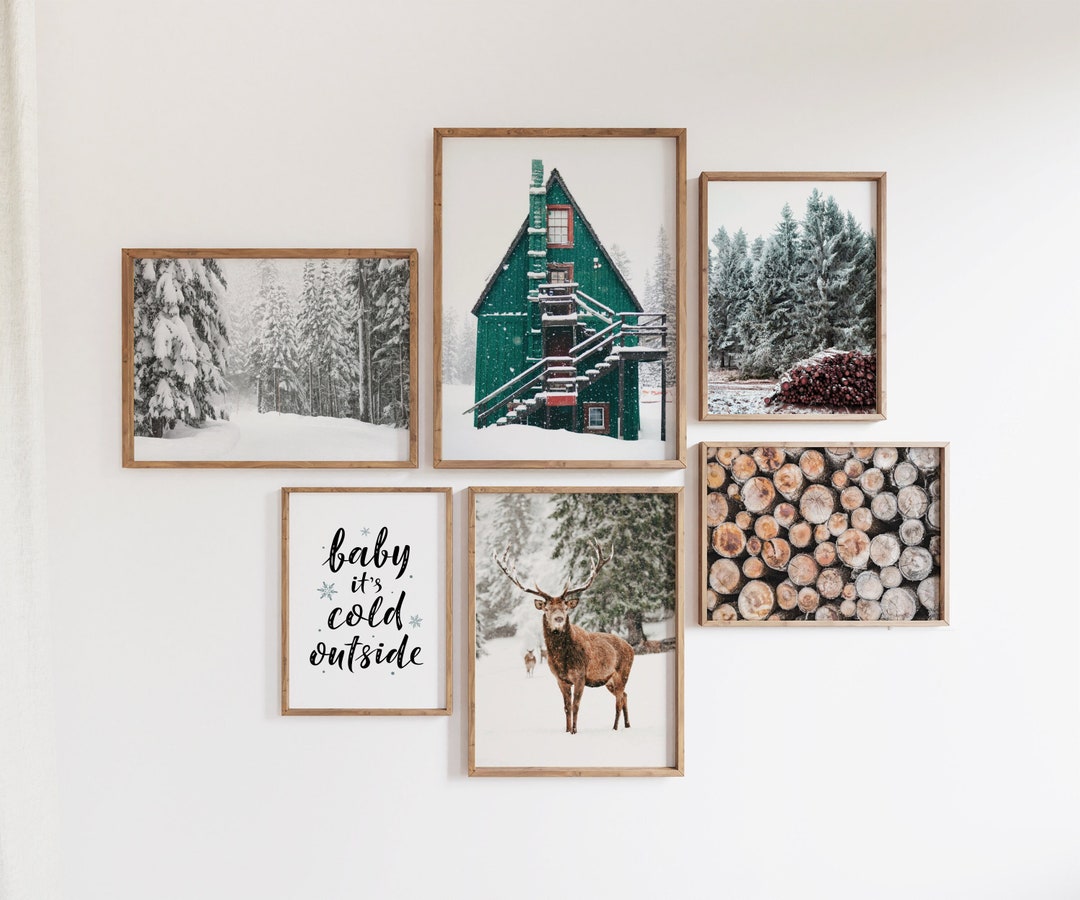 Winter Prints Set of 6, Holiday Gallery Wall Set, Nordic Winter ...