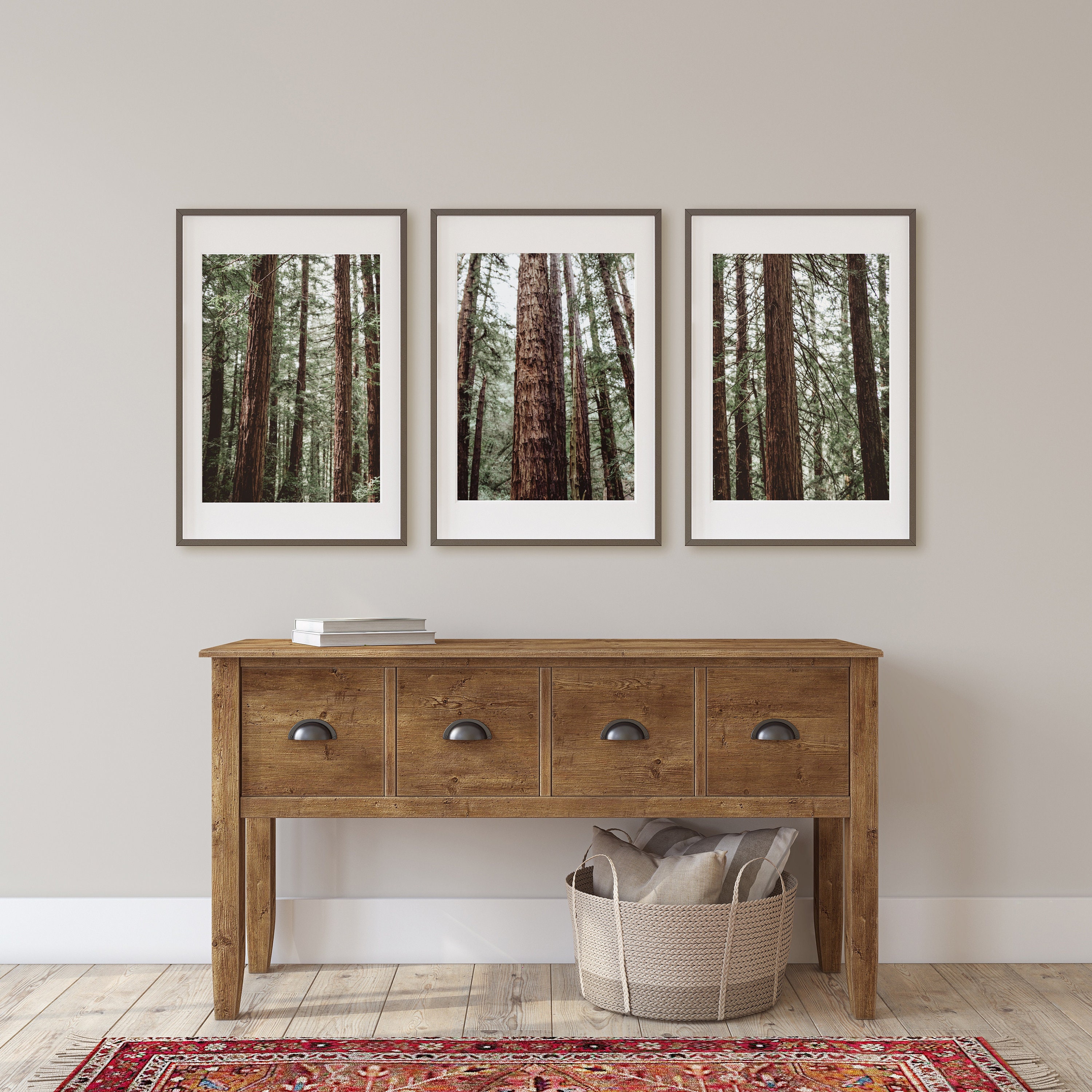 Redwood Prints Set of 3 Redwood Tree Wall Art Forest Digital - Etsy