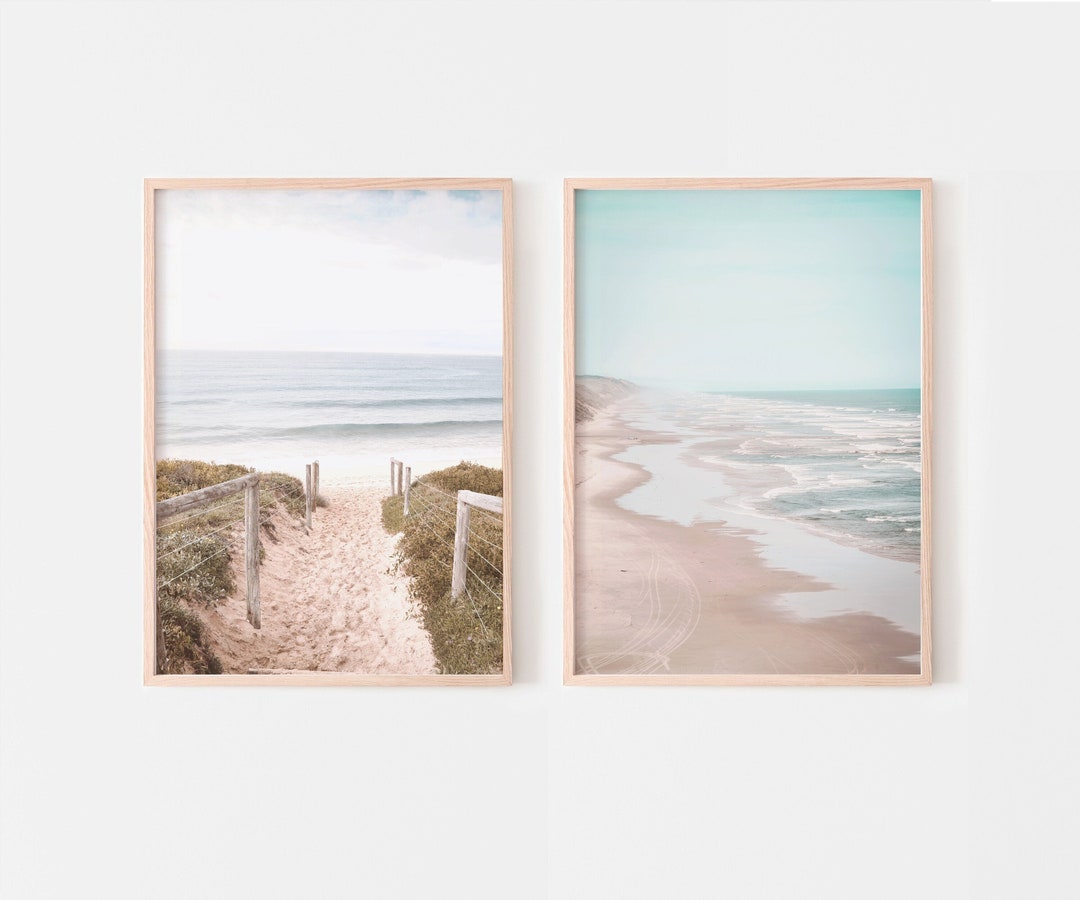 Printable Coastal Prints Set of 2, Neutral Beach Photography, Boho ...