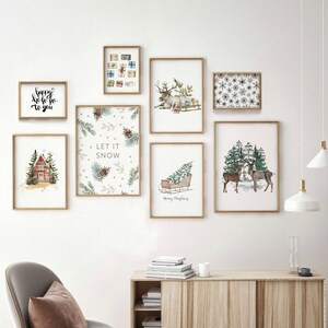 30 Prints, Christmas Wall Art, Digital Download, Winter Gallery Wall ...