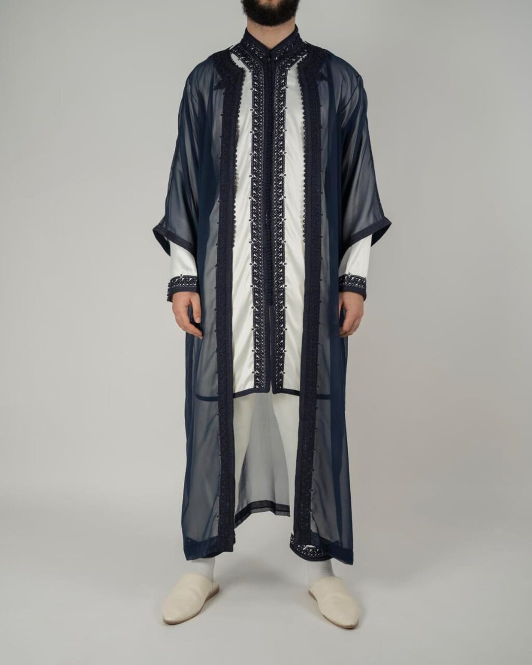 Moroccan Jabador for Men, Jabador for Men, Three Pieces White Jabador ...