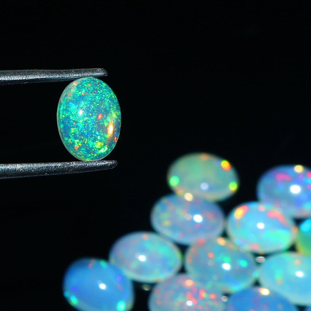 Aaa++welo Ethiopian Opal Multi Fire Oval Cabochon 6X8 MM 100%natural ...